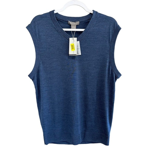 Daniel Cremieux | Sweaters | Nwt Daniel Cremieux Extra Fine Merino Wool Blue V Neck Sweater Vest ...